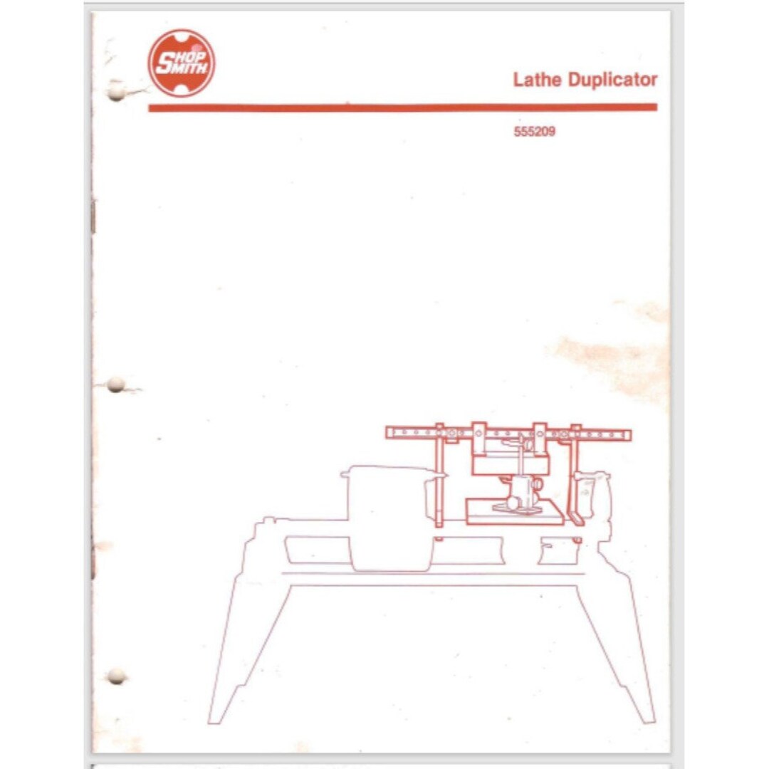 Shopsmith Lathe Duplicator Manual # 555209 36 Pages Gloss Covers Comb ...