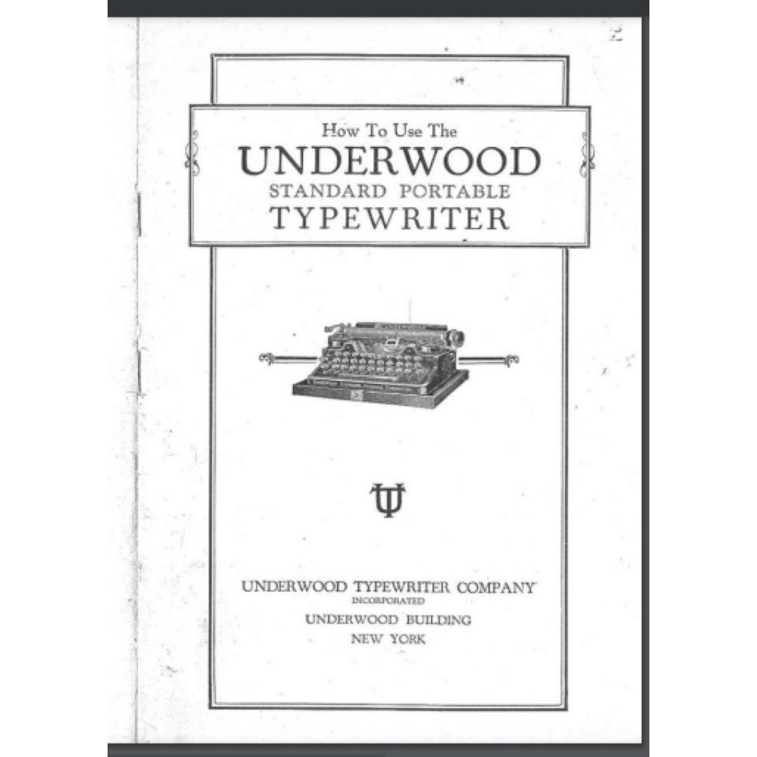 Underwood 3 Bank Typewriter Owner How to Manual 1919 - 1925 15 Pages ...