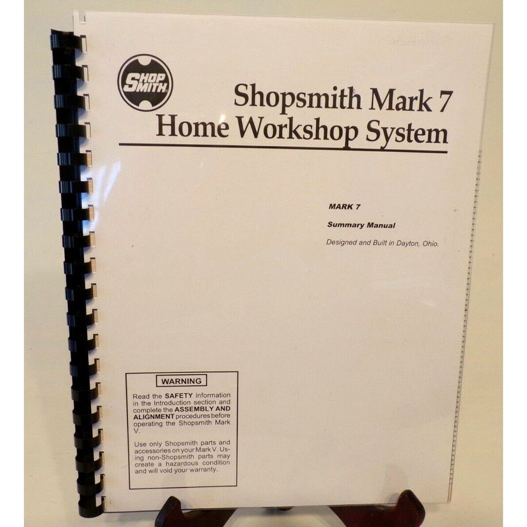 Shopsmith MARK 7 Owners Parts Manual - Etsy