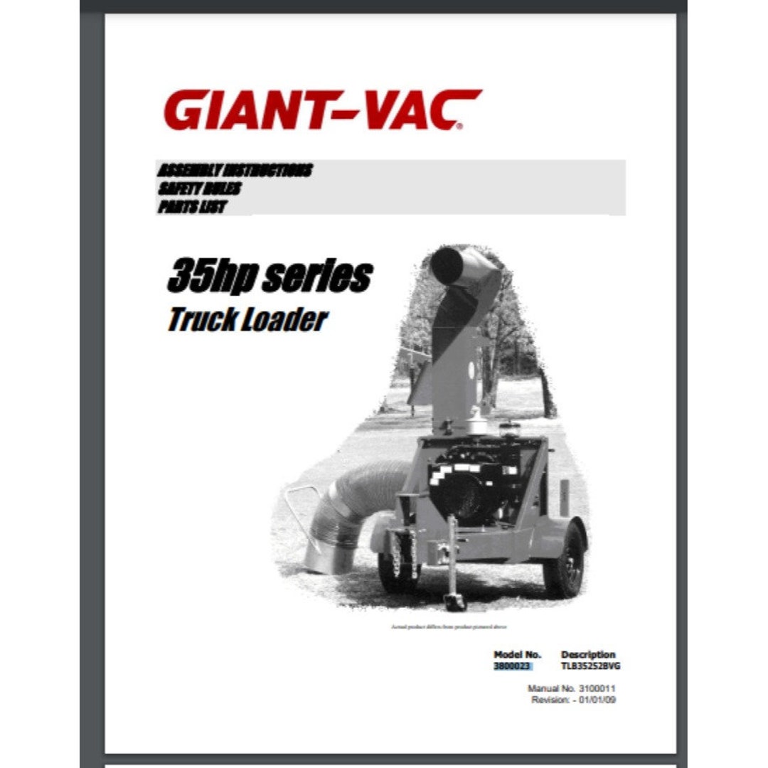 Giant-vac Leaf Debris Loader Tow Behind 35hp Series Assembly ...