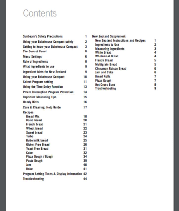 Sunbeam BM2500 Bakehouse Bread Maker Machine Owner Recipe 60 Pages - Etsy