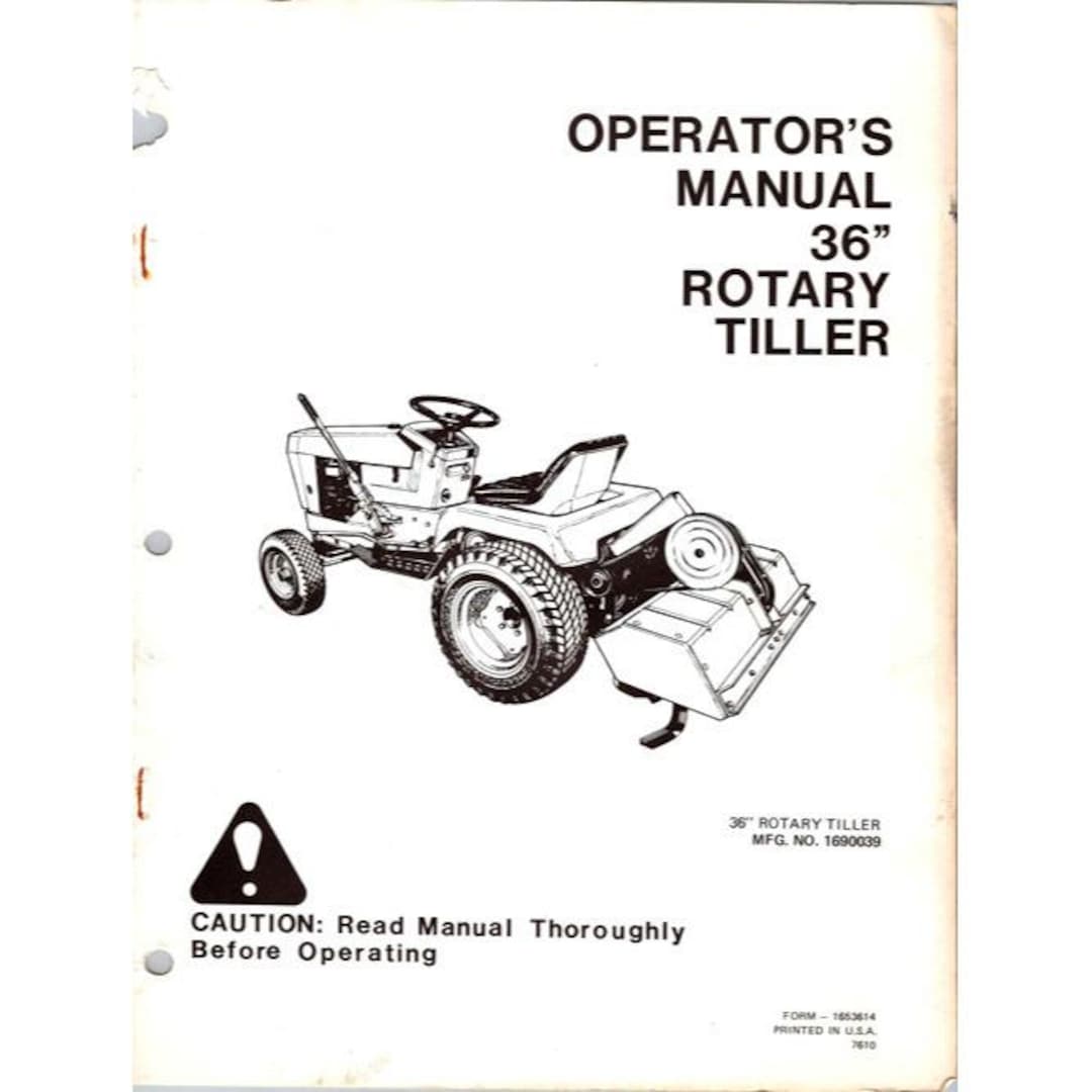 Simplicity, Lawn, Tractor, Rear, Attach, 36, Rotary, Tiller, Operators ...