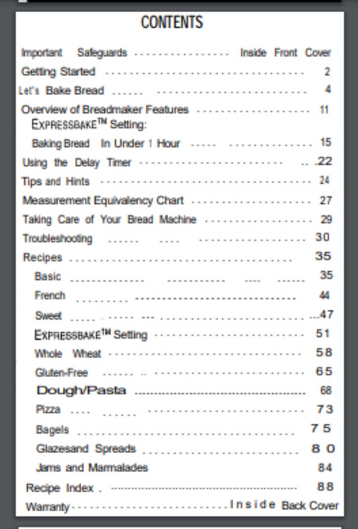 Sunbeam EXPRESSBAKETM Bread Dough Maker Machine Owner & Recipe Manual ...