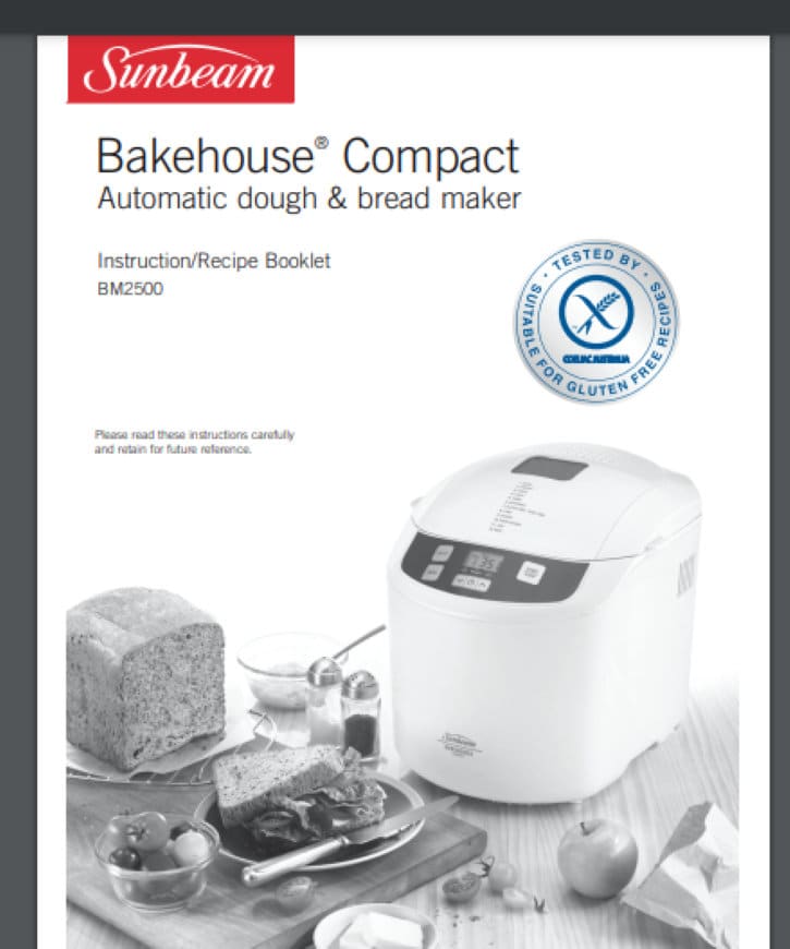 Sunbeam BM2500 Bakehouse Bread Maker Machine Owner Recipe 60 Pages - Etsy