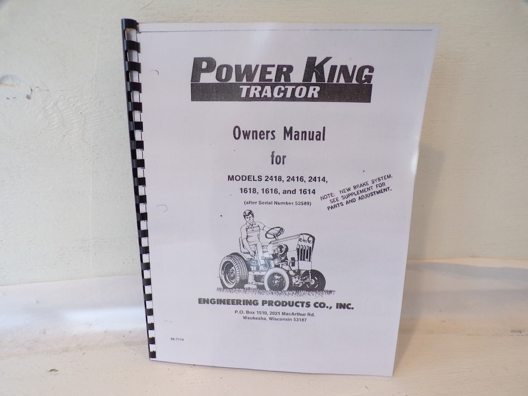 Power King 1614, 1616, 1618, 2414, 2416, 2418 Manuel d’utilisation du ...