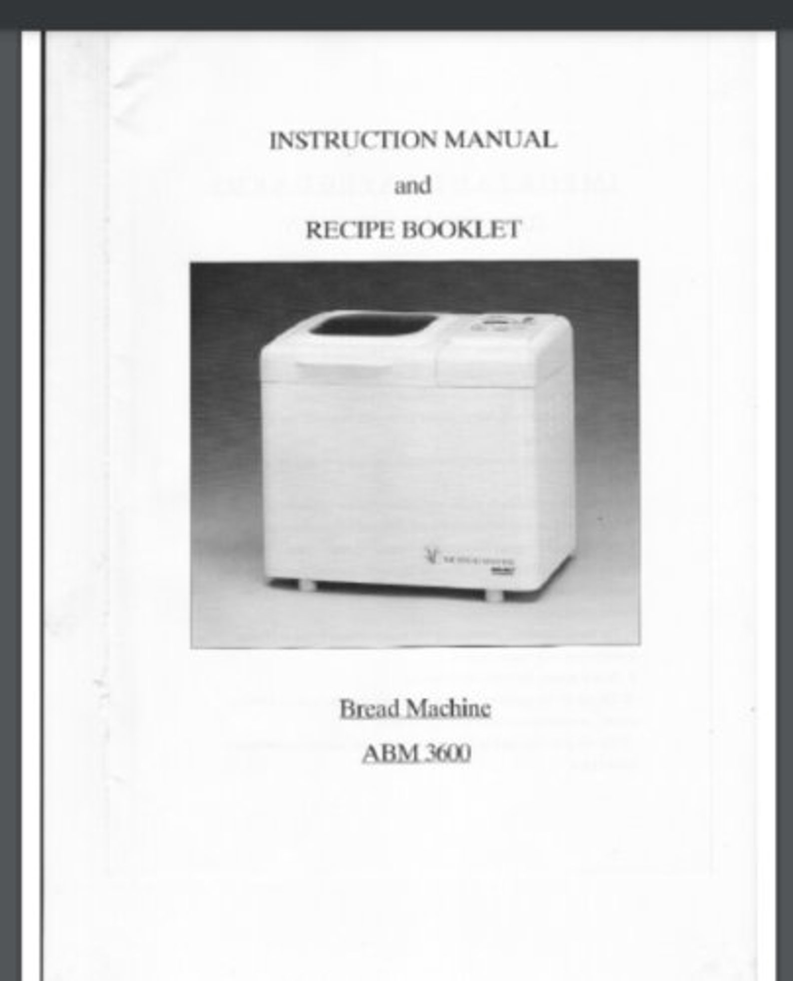 Welbilt Bread Machine Manual AMB Series Owner Manual U Pick From 10 ...