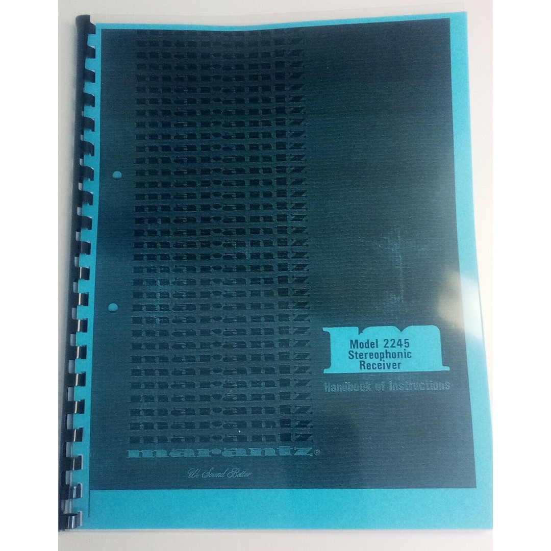 Marantz - Model 2245 Receiver - Owners Manual (repro) - 24 Pages - Etsy