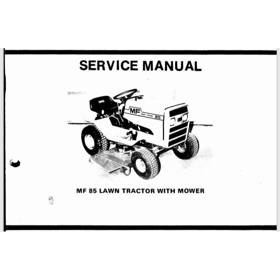 1978 Massey Ferguson MF85 Lawn Tractor Service Manual 34 Pages - Etsy