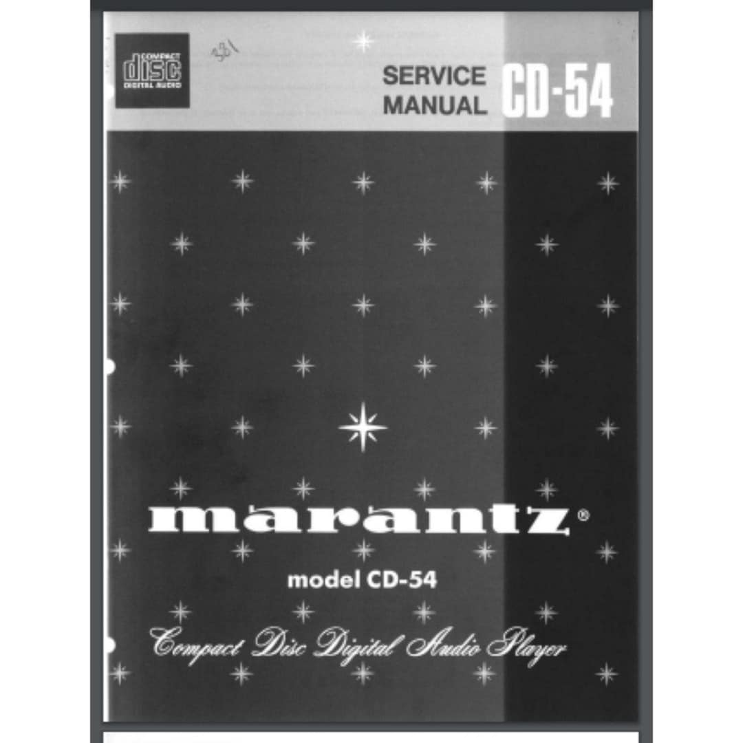 Marantz CD-54 CD Player Service Manual 28 Pages - Etsy