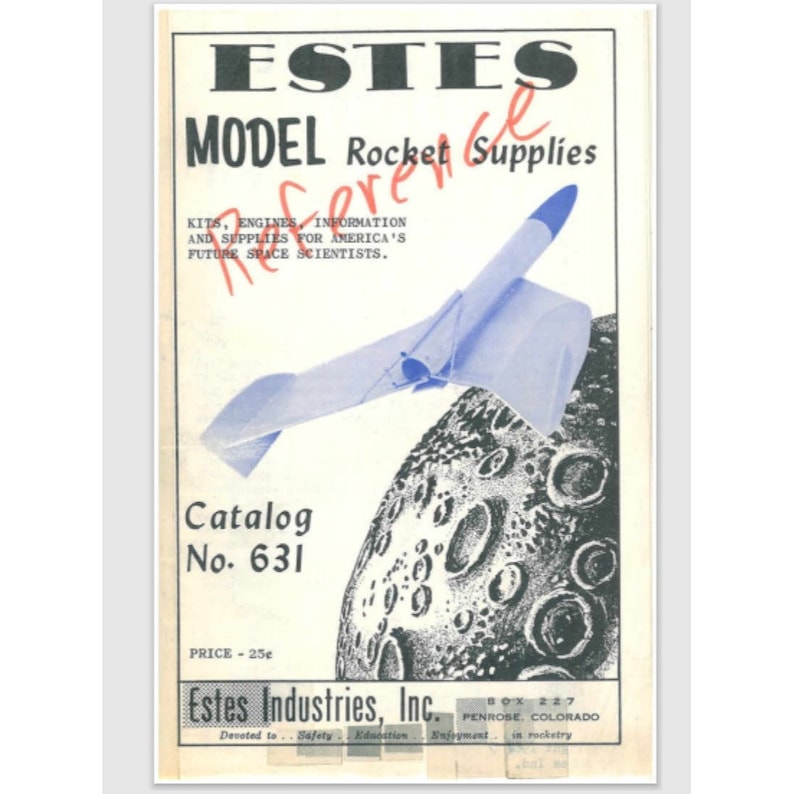 Estes Rocket Catalog NO. 631 Model Rocketry 1963 Comb Bound Gloss ...