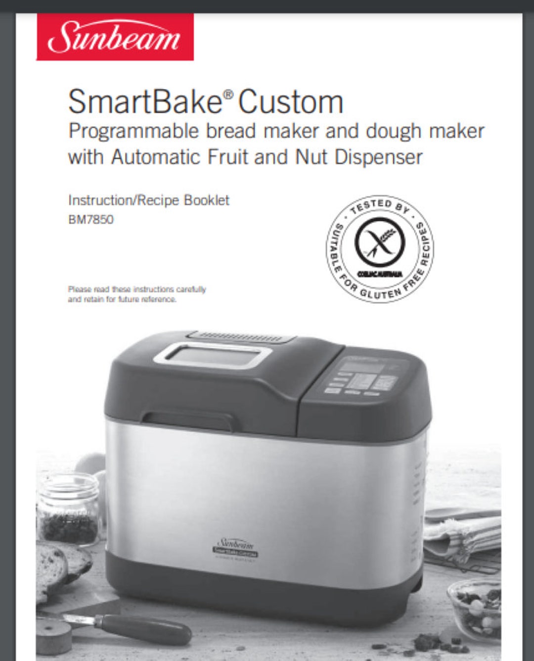 Sunbeam Smartbake Bread Maker Machine BM7850 Instruction Booklet 80 ...