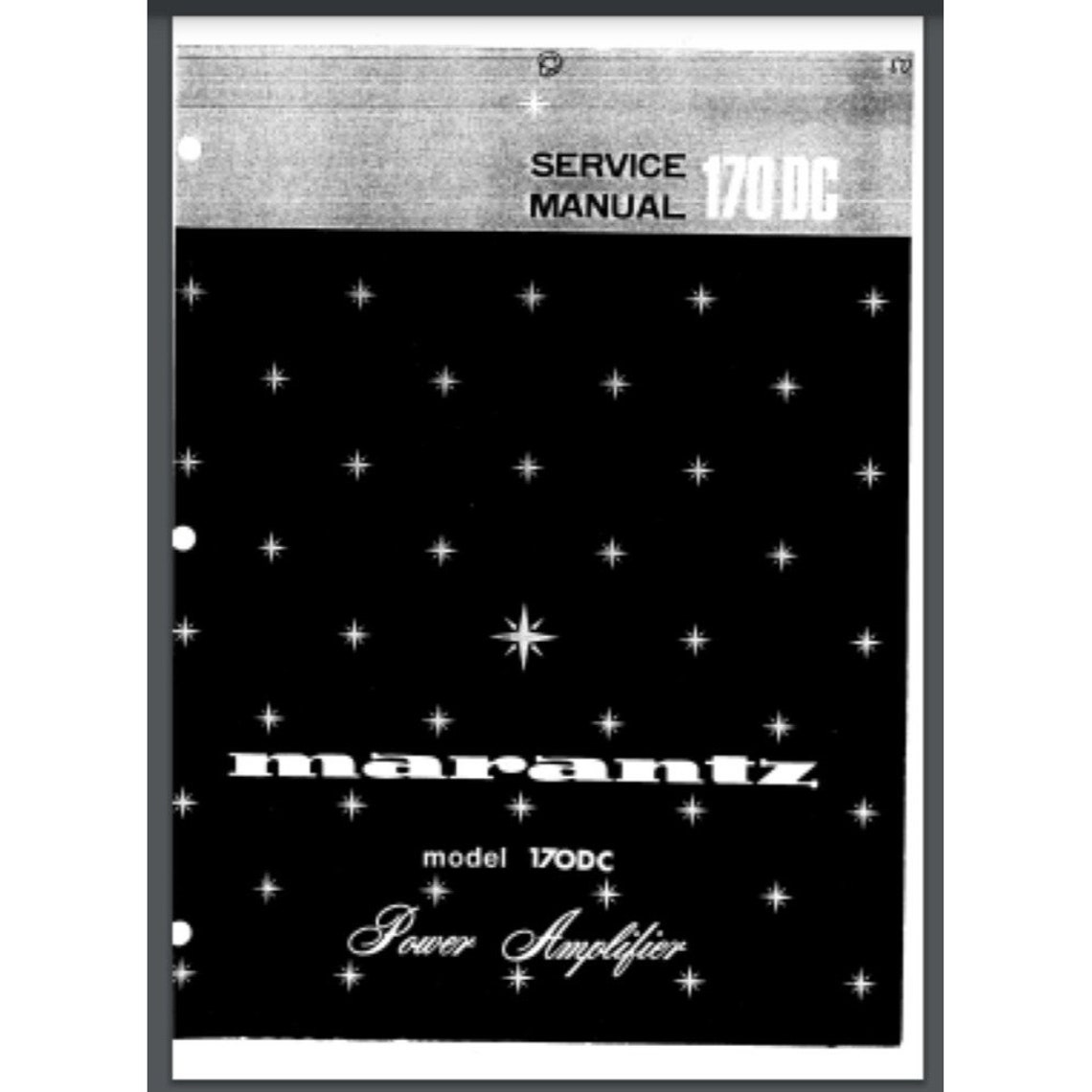 Marantz Model 170DC Power Amplifier Service Manual 19 Pages Comb Bound ...