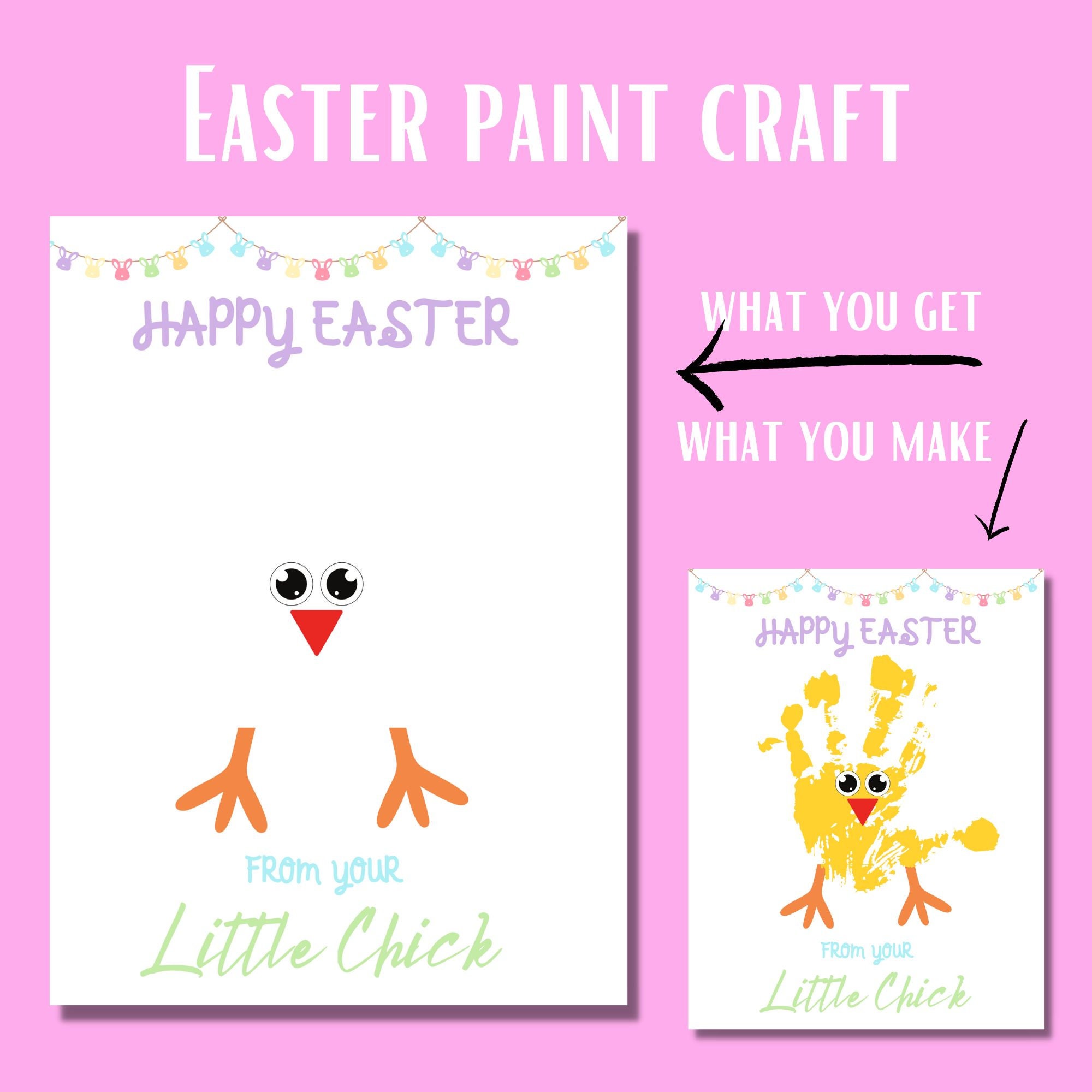 Easter Handprint Craft Little Chick Handprint Template, Chick Handprint ...