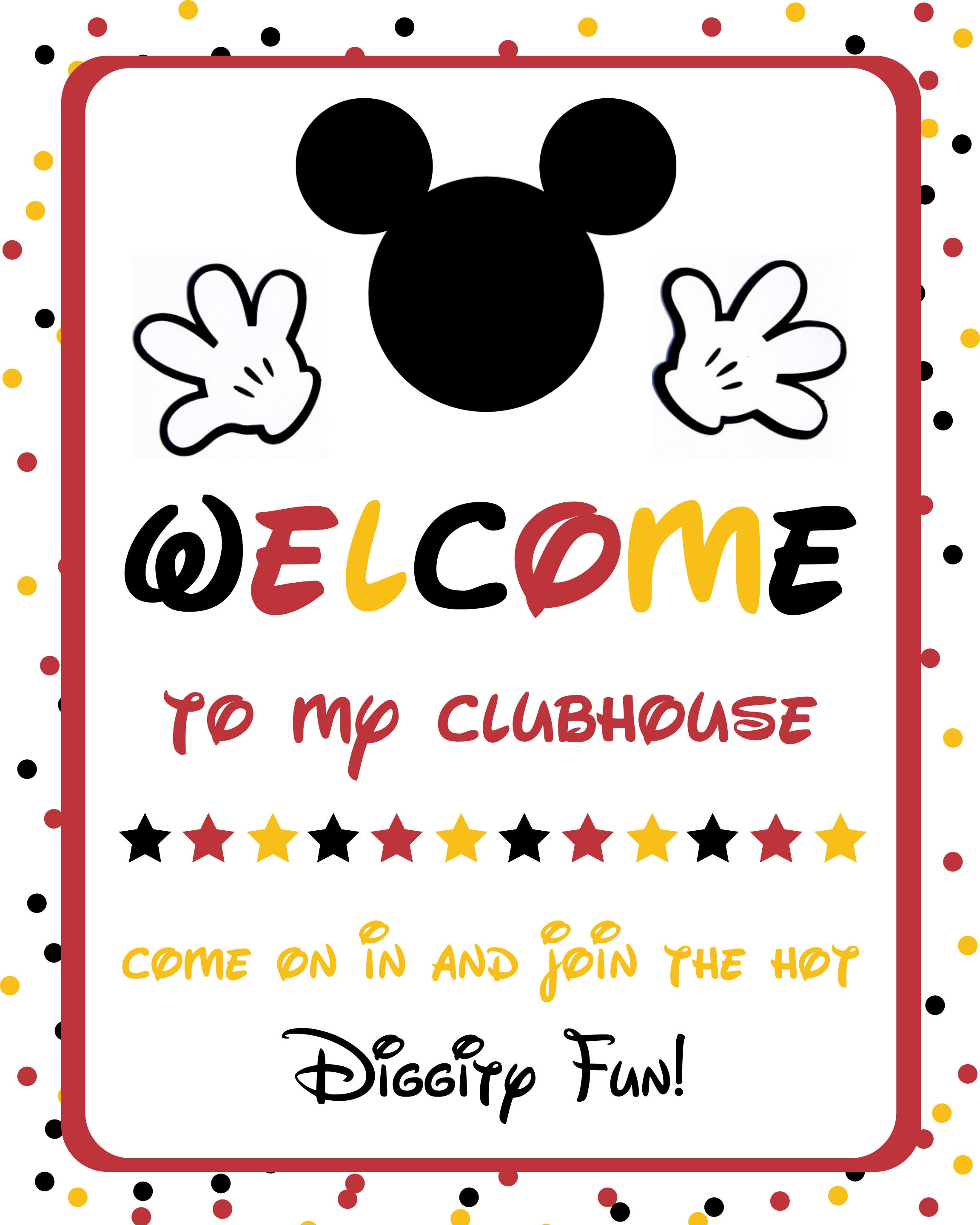 Mickey Mouse Welcome Sign Birthday Sign Mickey 1st | Etsy