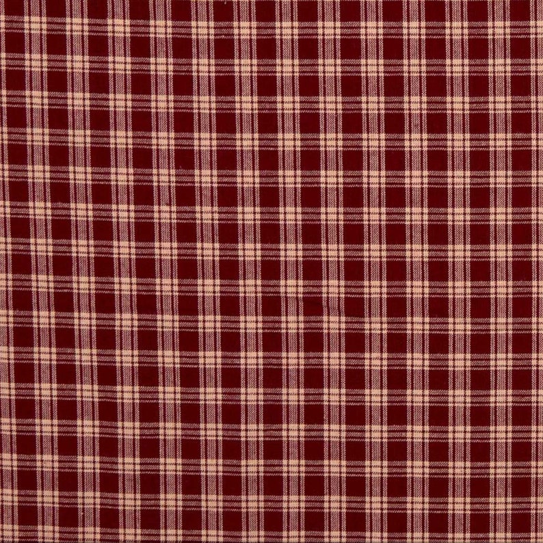 Homespun Maroon & Cream Plaid Fabric - Etsy