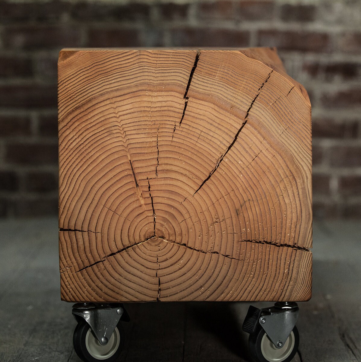 SOLD - Rolling Solid Wood Coffee Table - Retail. Home. Office. - Etsy