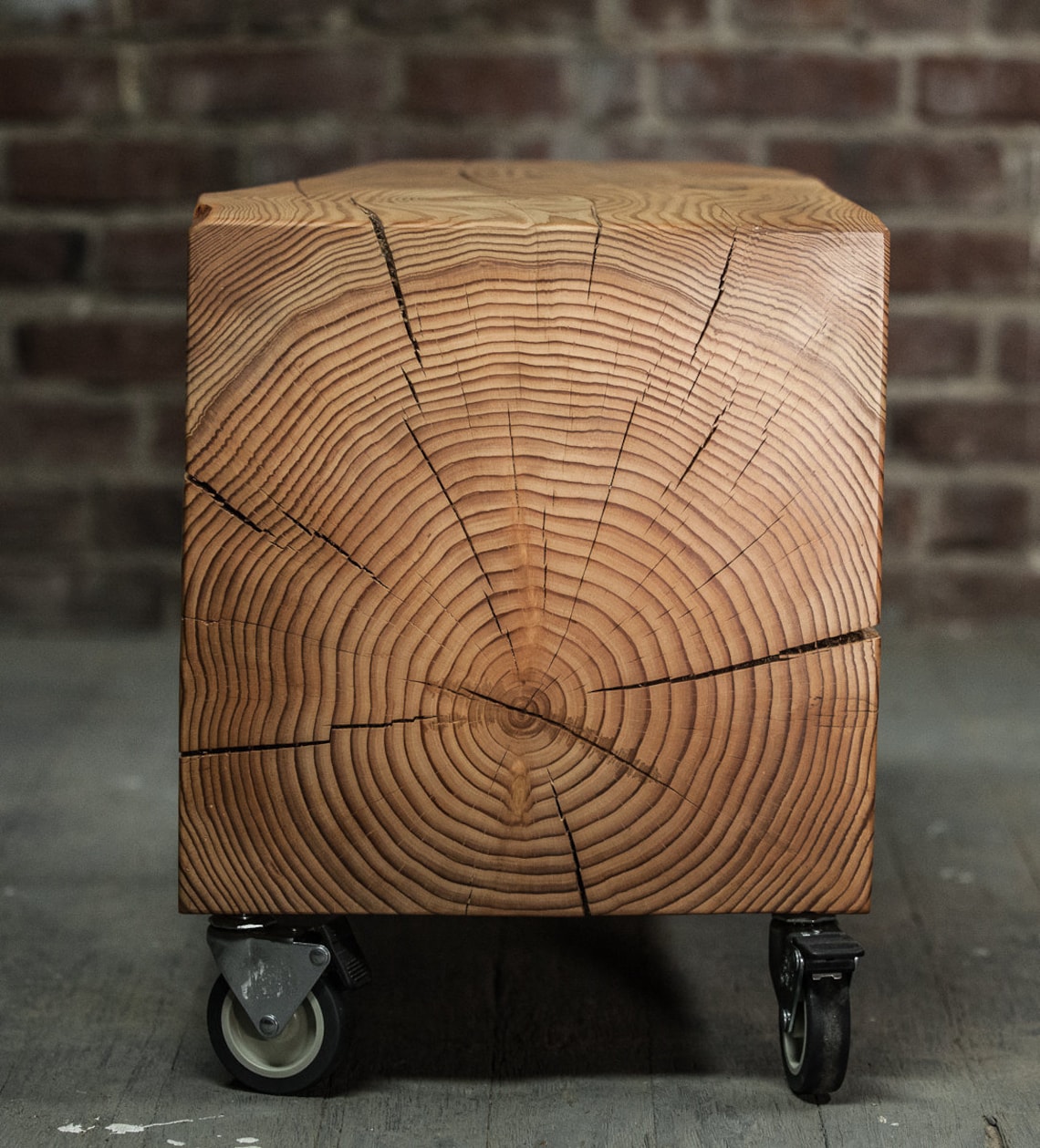 SOLD - Rolling Solid Wood Coffee Table - Retail. Home. Office. - Etsy