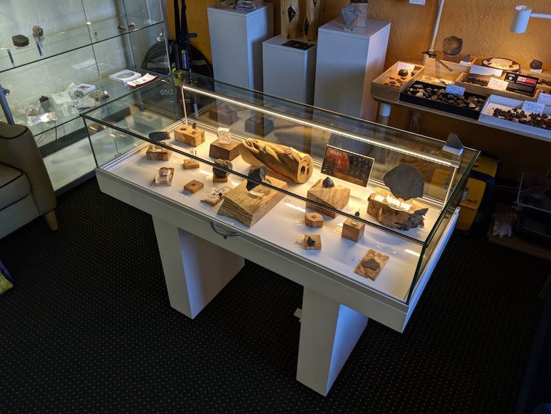 EXAMPLE - Solid Figured Maple Burl Wood Display Pedestal for Minerals ...