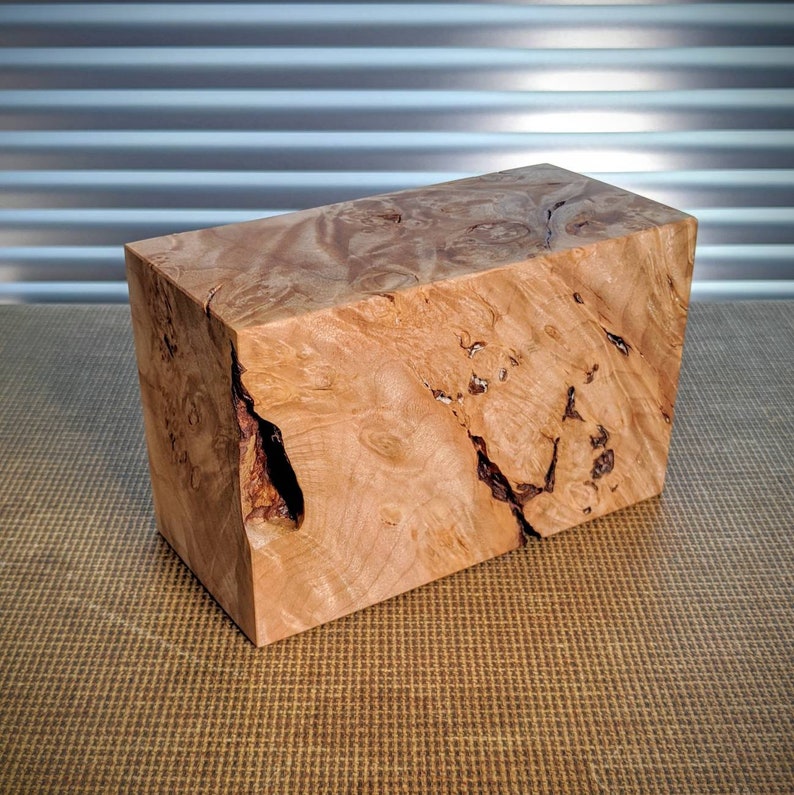 EXAMPLE - Solid Figured Maple Wood Display Pedestal for Minerals ...
