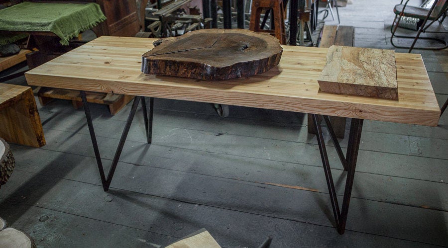 EXAMPLE - Laminated Doug Fir Table With Custom Steel Legs - Retail ...