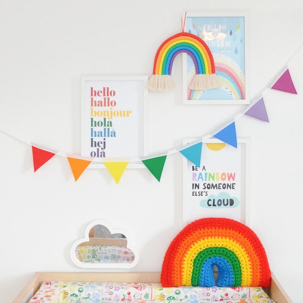 Rainbow Bunting - Etsy