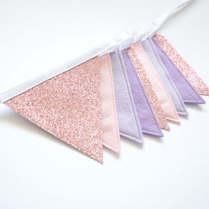 Lilac and Pink Sparkle Bunting | Girl's Bedroom Decor | Purple Girl ...