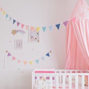 Pastel Bunting | Nursery Wall Decor | Pastel Rainbow Banner | Girls ...