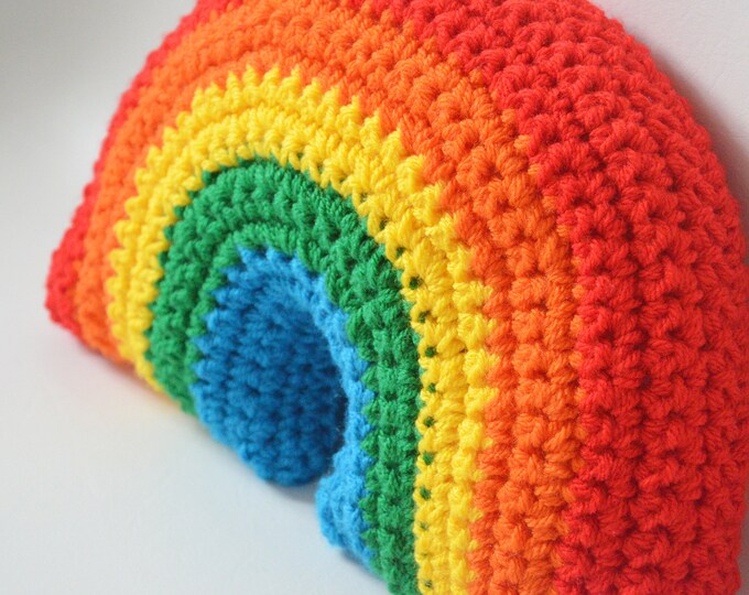 Crochet Rainbow Pillow - Pastel Forest Cushion Stuffy Stuffie Toy - Etsy