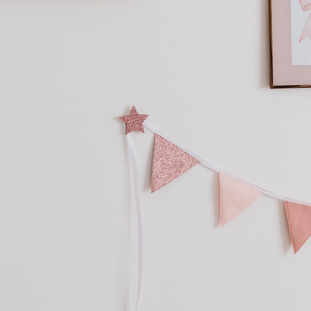 2 Pack Pink Glitter Star Hooks | Kids Wall Hooks to Hang Bunting ...