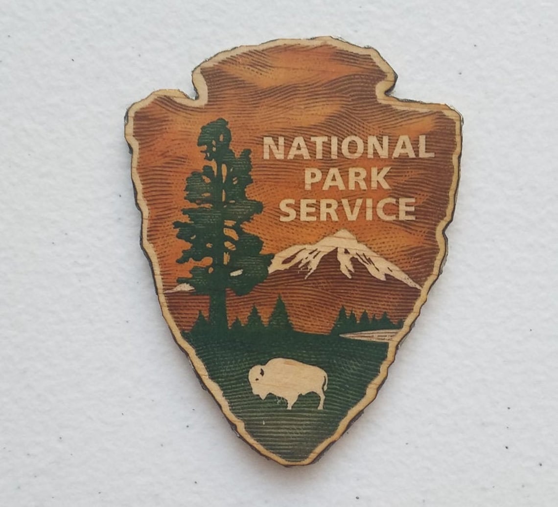 National Park Service Arrowhead on Wood 3.5 Inches - Etsy