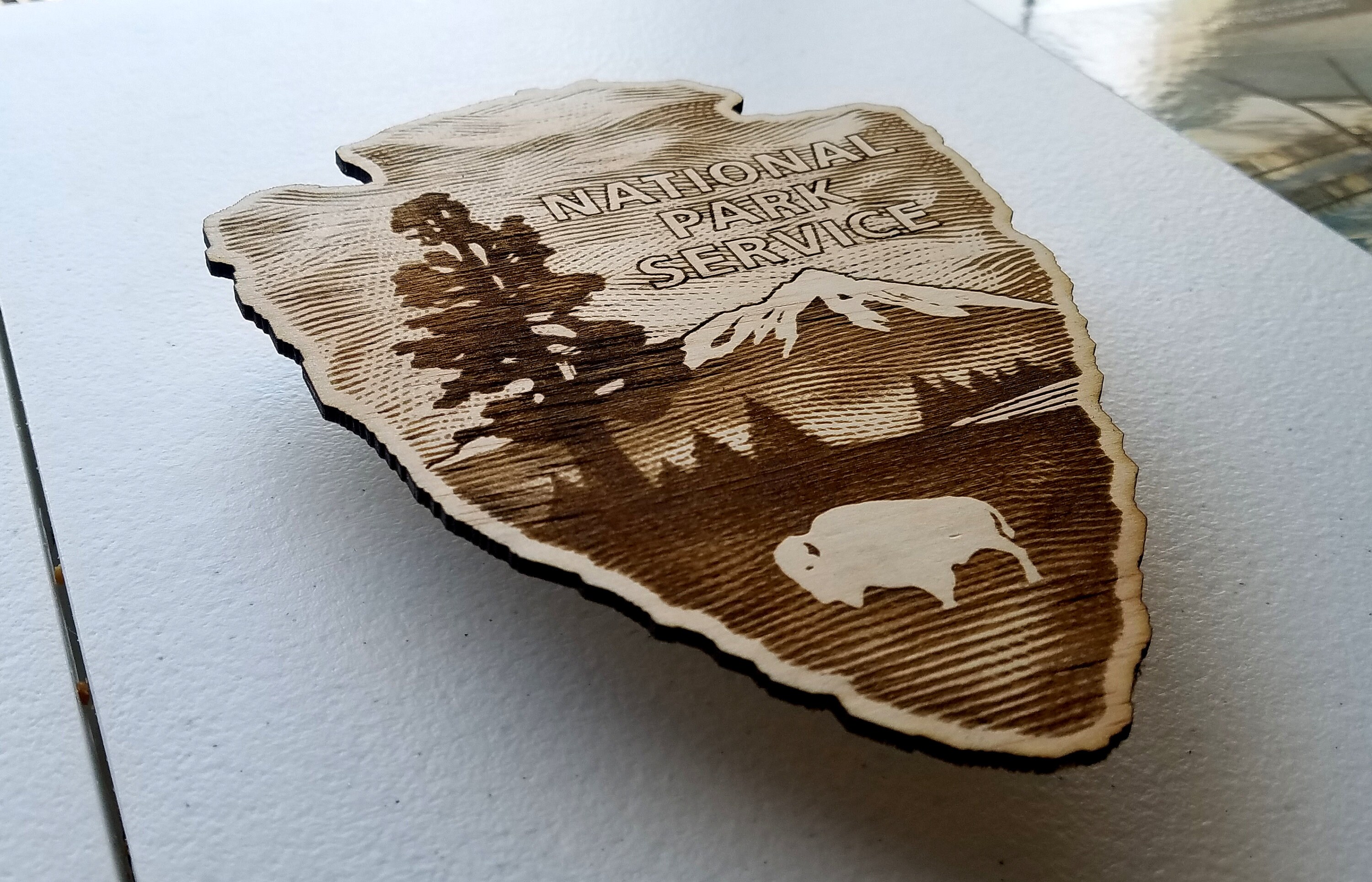 National Park Service Arrowhead on Wood Laser Engrave 5x7 - Etsy