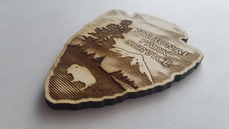 National Park Service Arrowhead on Wood Laser Engrave | Etsy