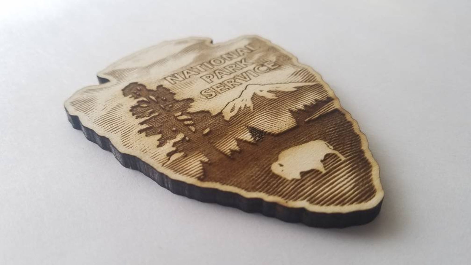 National Park Service Arrowhead on Wood Laser Engrave - Etsy