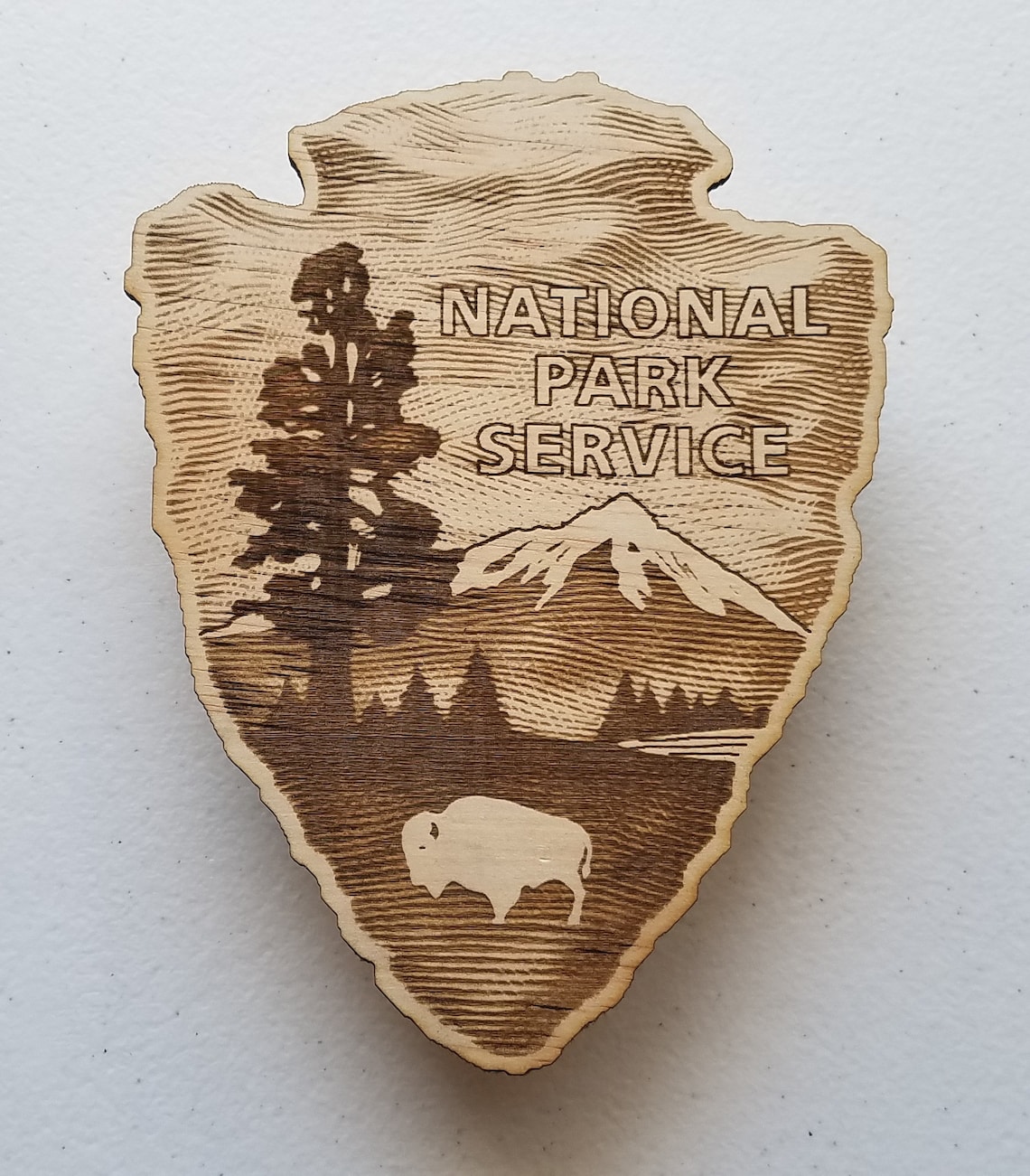 National Park Service Arrowhead on Wood Laser Engrave 5x7 - Etsy