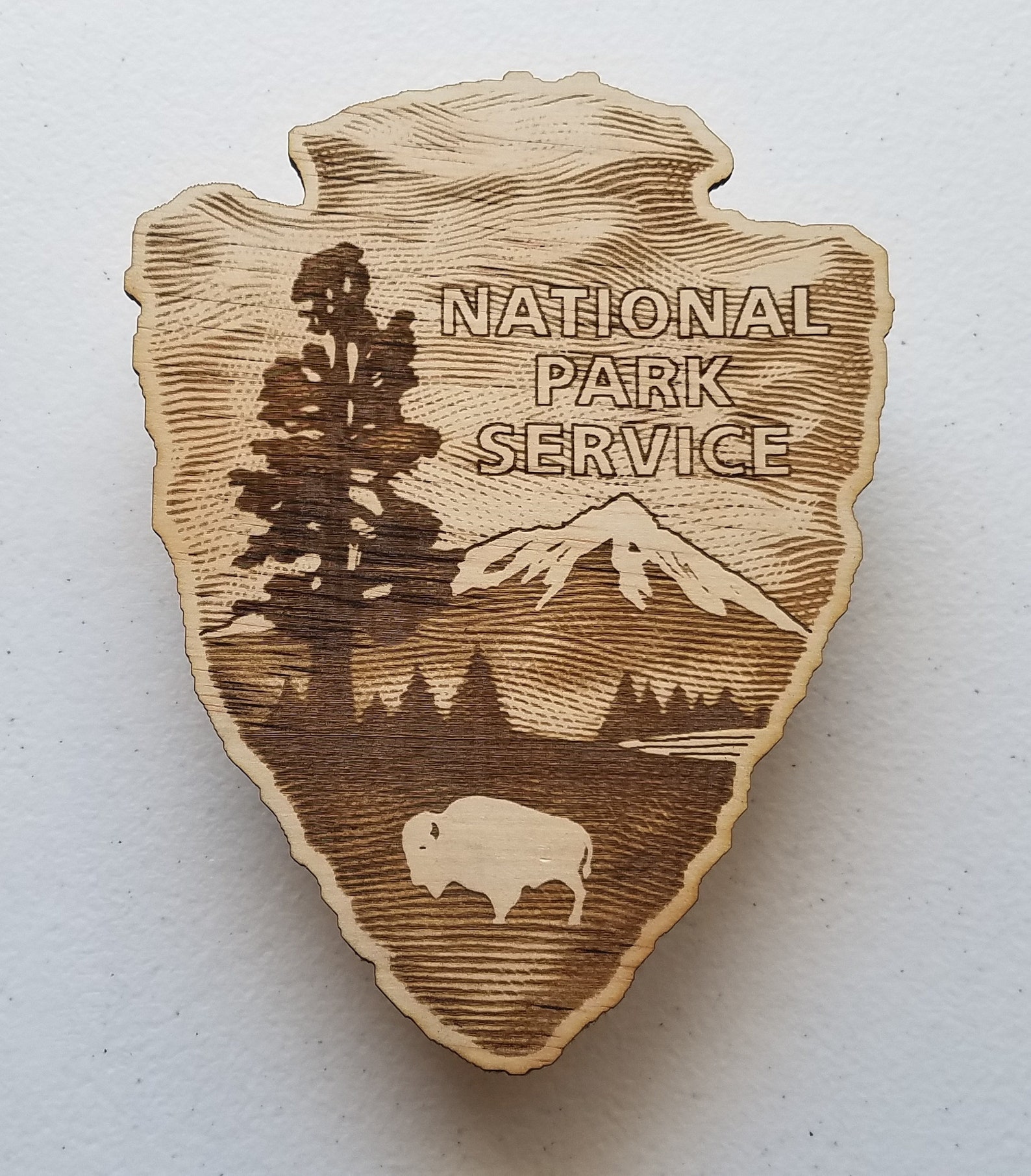 National Park Service Arrowhead on Wood Laser Engrave 5x7 - Etsy