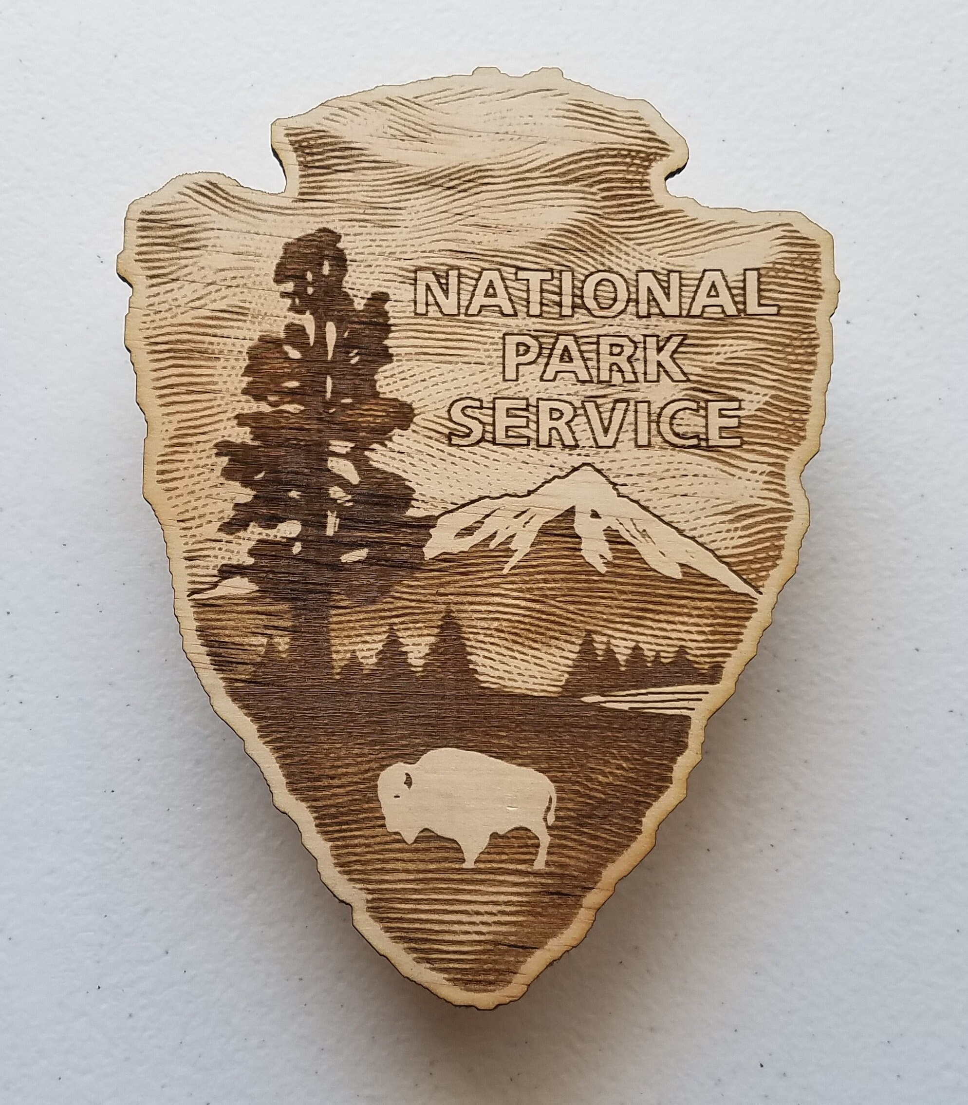 National Park Service Arrowhead on Wood Laser Engrave 5x7 - Etsy