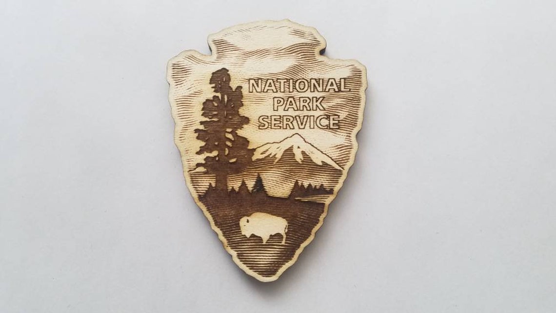 National Park Service Arrowhead on Wood Laser Engrave | Etsy
