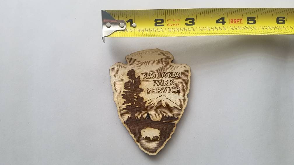 National Park Service Arrowhead on Wood Laser Engrave | Etsy