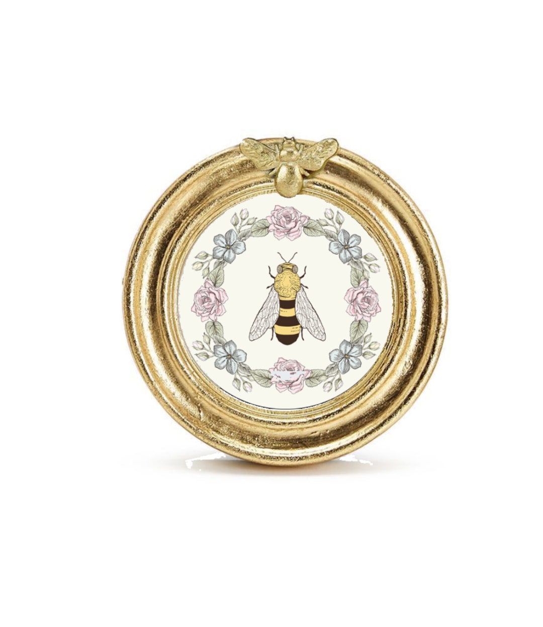 Embossed Gold Frame With Bee Art, Brass Gold Framed Bee Home Decor - Etsy