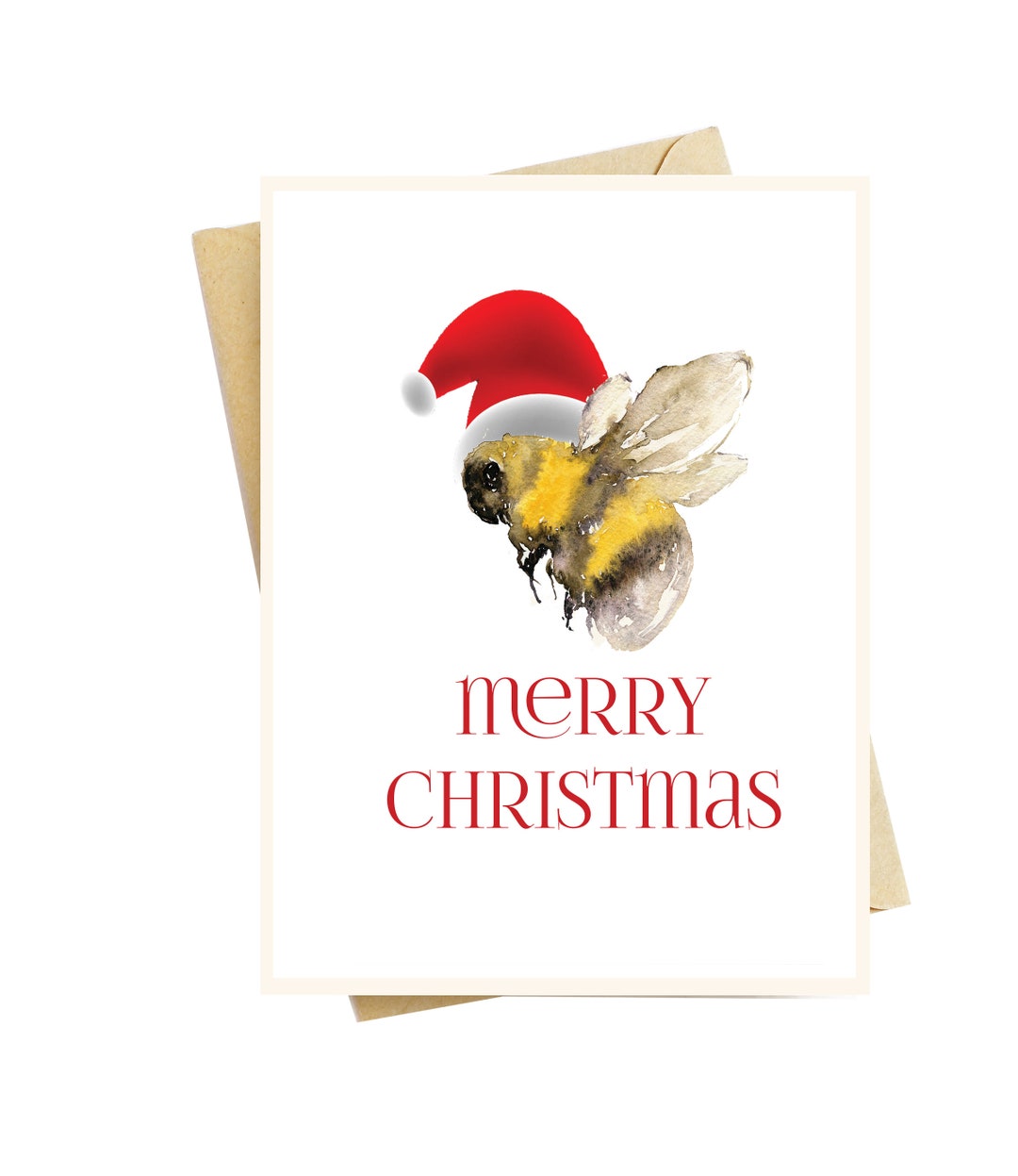 SHIPS Now From USA Handmade Santa Bee Christmas Card Bee Lover Bee ...