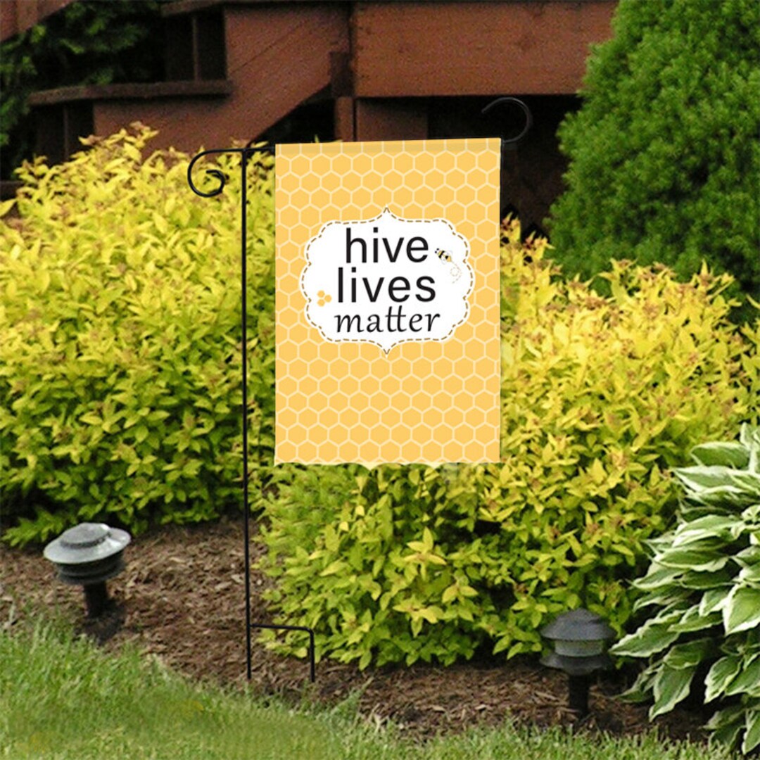 SHIPS FAST Made in USA, Hive Lives Matter Garden Flag pardon Our Weeds ...