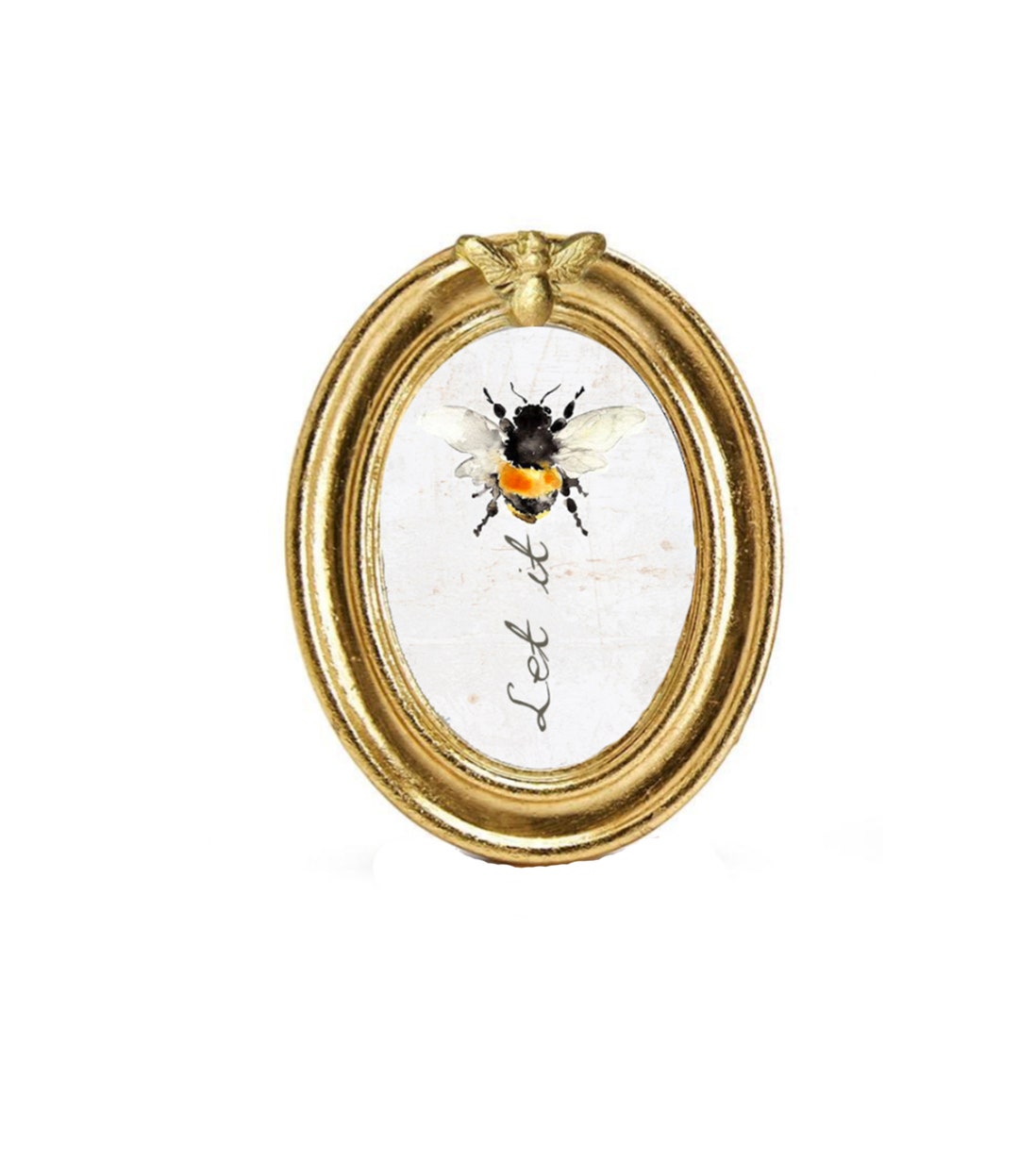 Embossed Gold Frame With Bee Art Brass Gold Framed Bee Home - Etsy