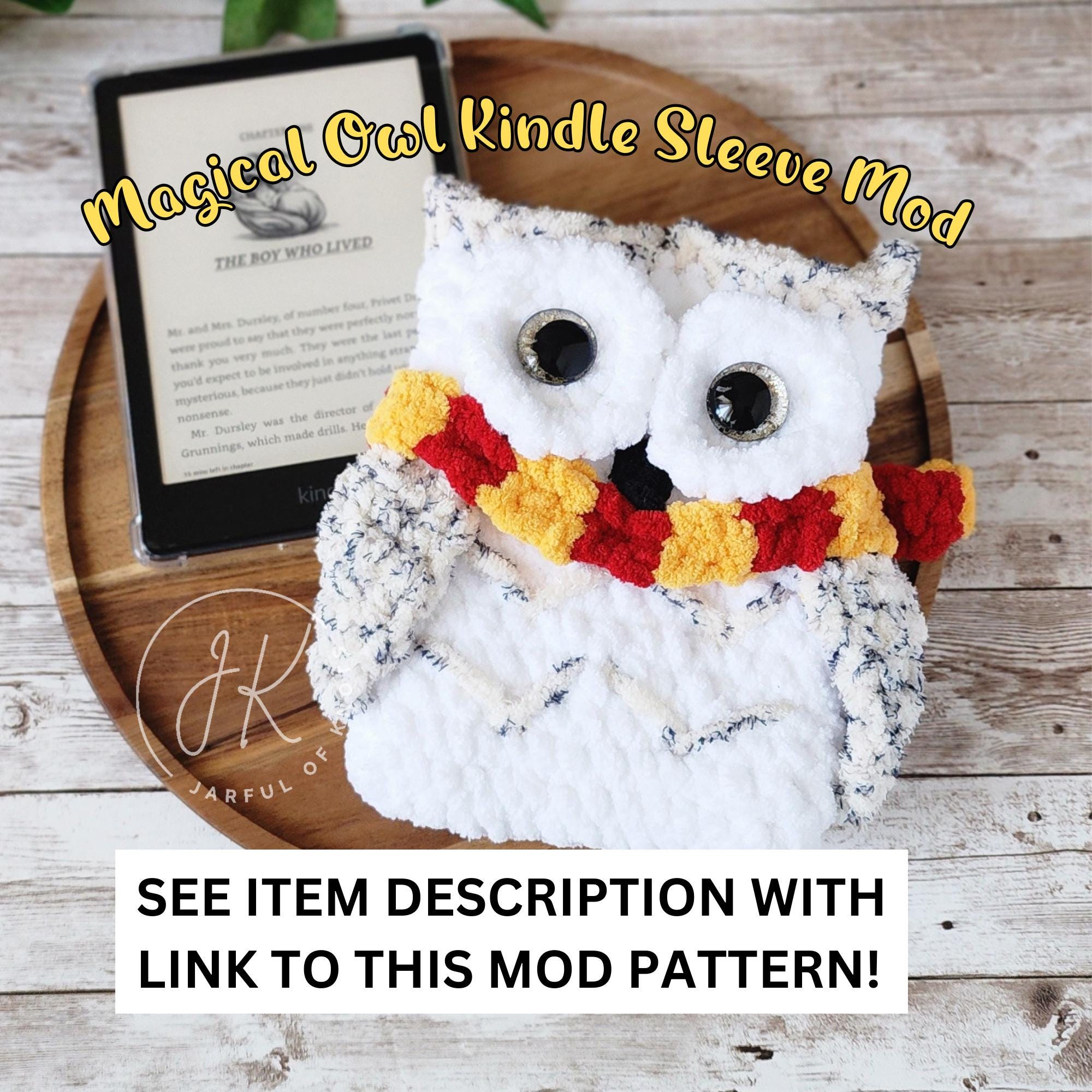 Crochet Pattern and Display Tag Bundle, Owl Tablet Sleeve Pattern, 2 ...