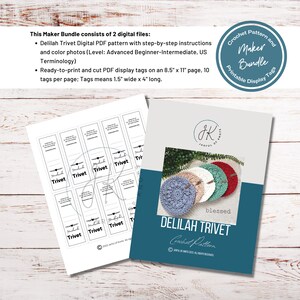 Crochet Pattern and Display Tag Bundle, Delilah Trivet Pattern Maker ...