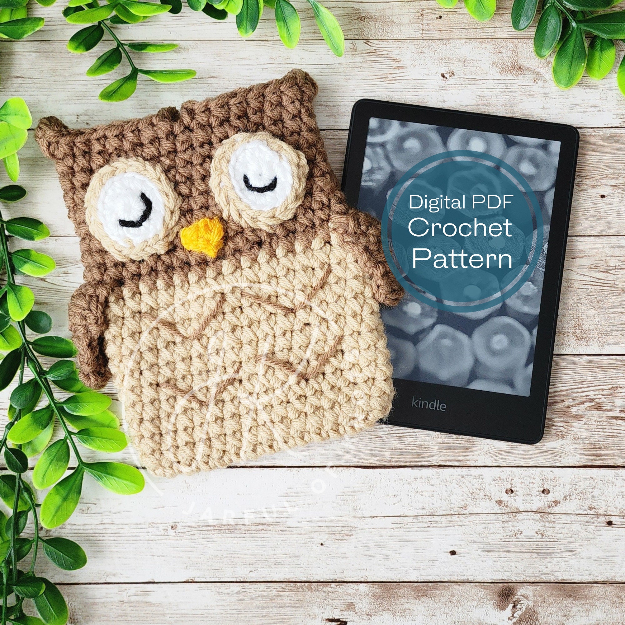 Crochet Pattern and Display Tag Bundle, Owl Tablet Sleeve Pattern, 2 ...