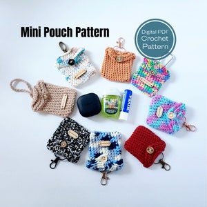 Crochet Pattern, Mini Pouch, 2 Sizes, Customizations, Crochet AirPod or ...