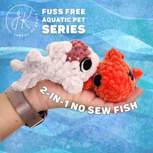 2-in-1 No Sew Fish Crochet Pattern, Fuss-free Aquatic Pet Pattern ...