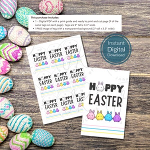 Digital Download, Hoppy Easter Gift Tags, PNG, Ready to Print and Cut ...