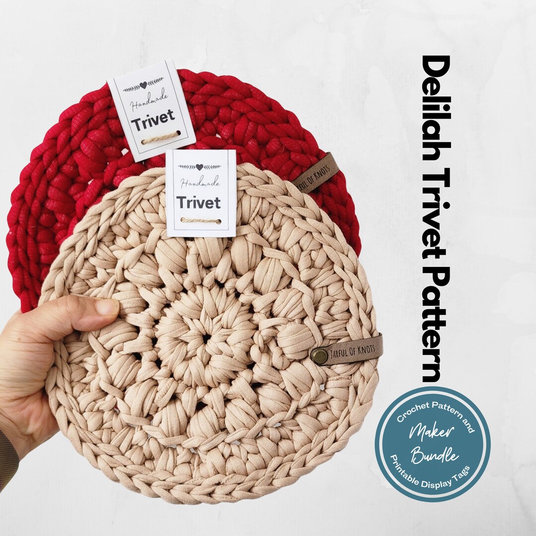 Crochet Pattern and Display Tag Bundle Delilah Trivet - Etsy
