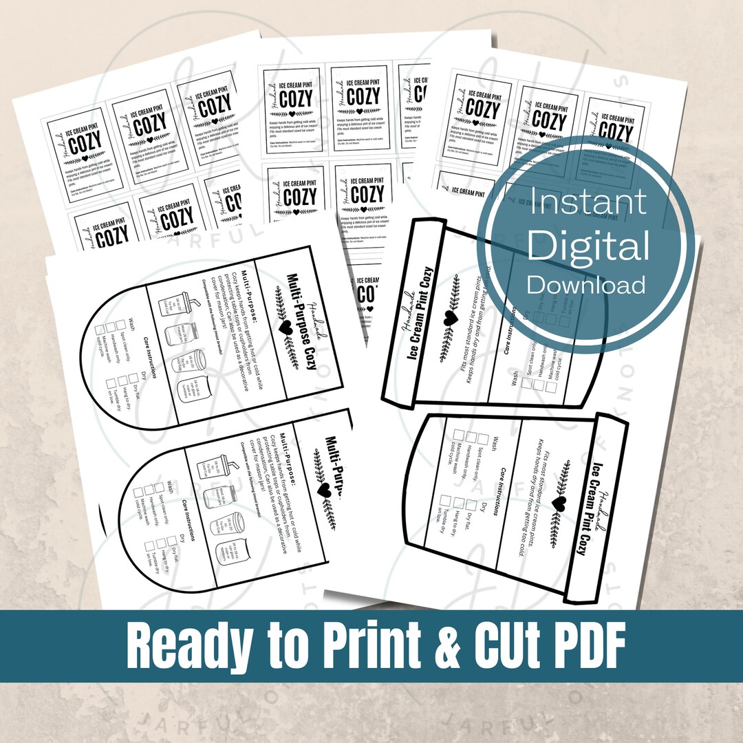 Digital Download, Ready to Print and Cut Cozy Display Tags, 5 Styles ...